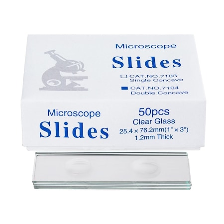 Amscope Double Depression Concave Microscope Slides 50PK BS-2C50 | Zoro